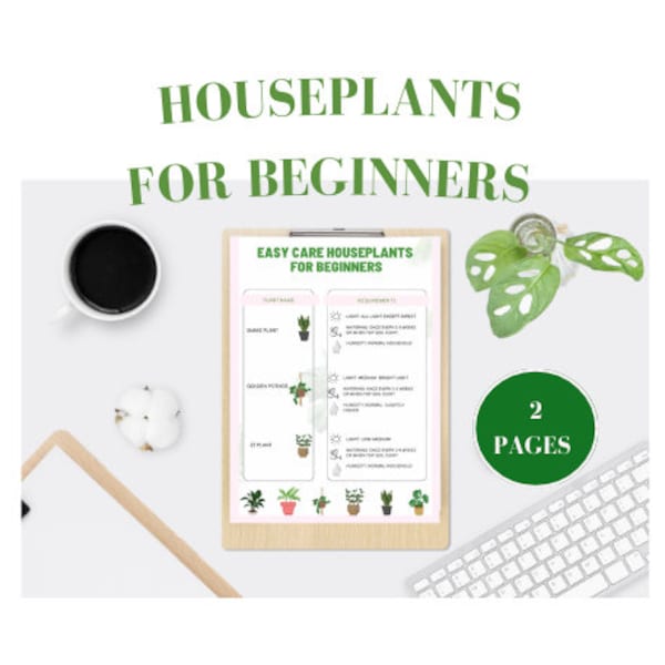 Houseplant Templates Digital Download Plant Care Planner for Beginner ...
