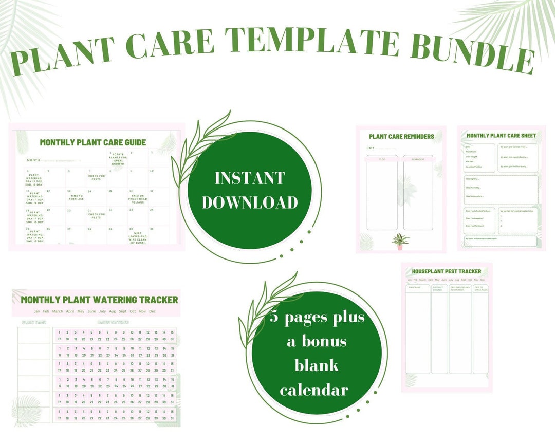 Houseplant Templates Digital Download Plant Care Templates for - Etsy