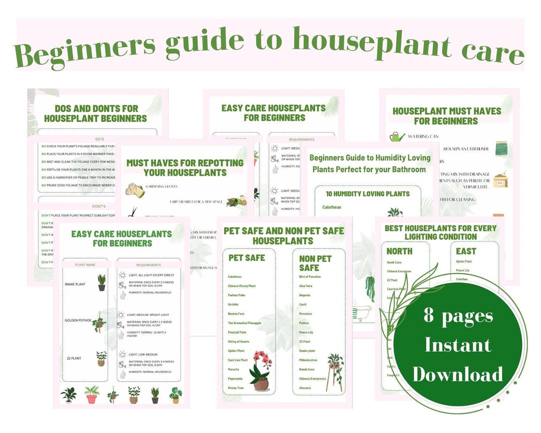 Houseplant Guide to Houseplant Care Information and Tools for - Etsy