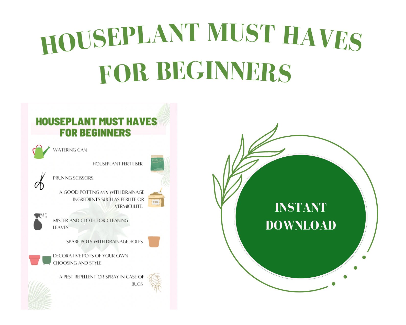Guide to Plant Care Repotting and Houseplant Must Haves Digital ...