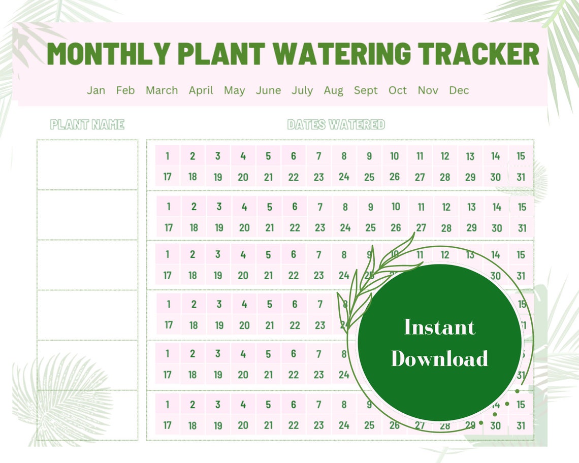 Houseplant Templates Digital Download Plant Care Planner for Beginner ...