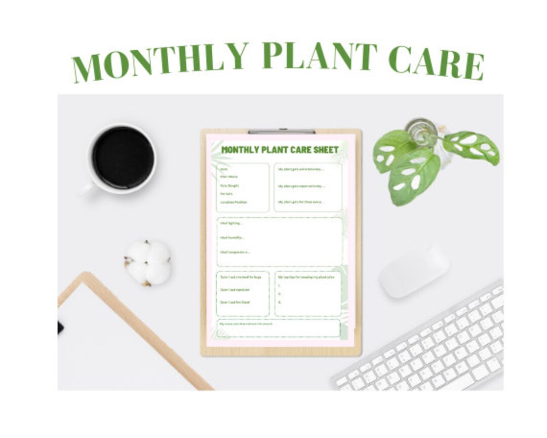Houseplant Care Sheet for Beginners Printable Digital Download Plant ...