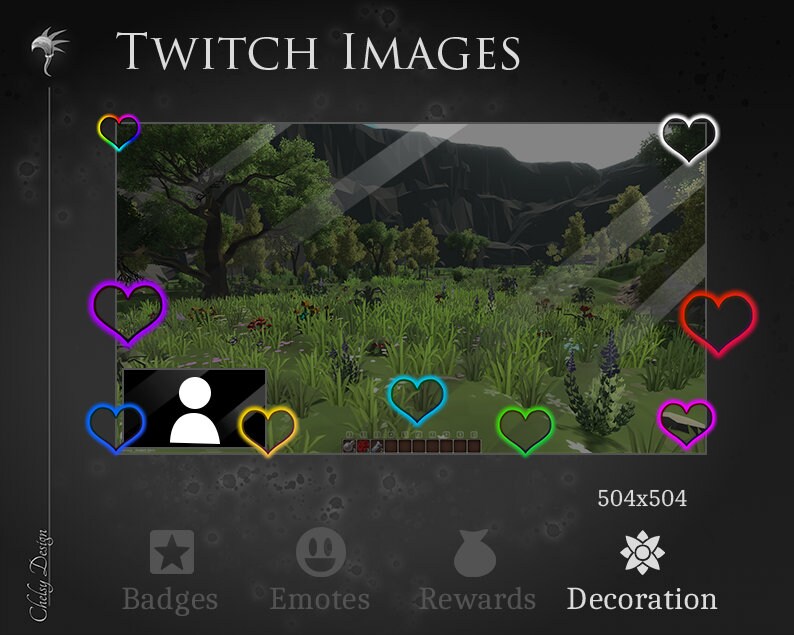 Glowing Hearts | for Twitch Discord | as Badges Emotes Decoration ...