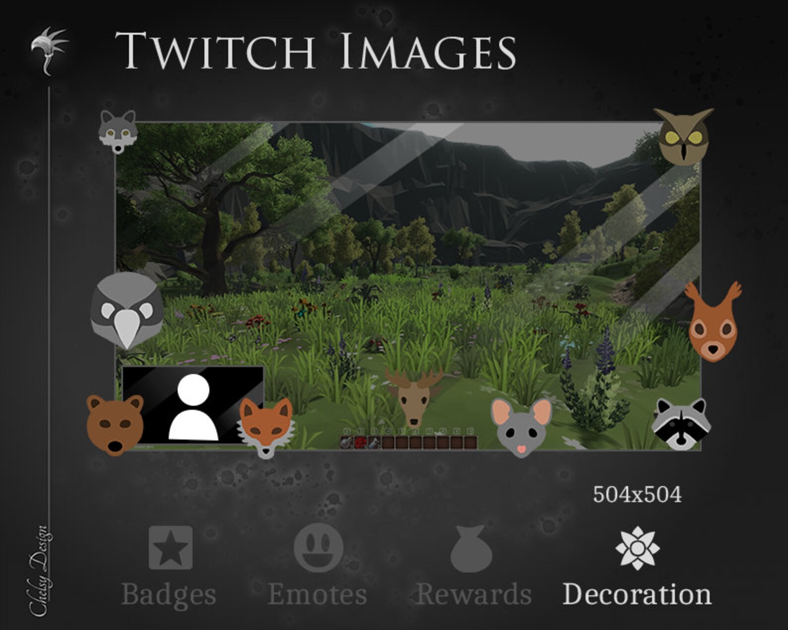 Flat Animal Heads Including Badge Flares | for Twitch Discord | as ...