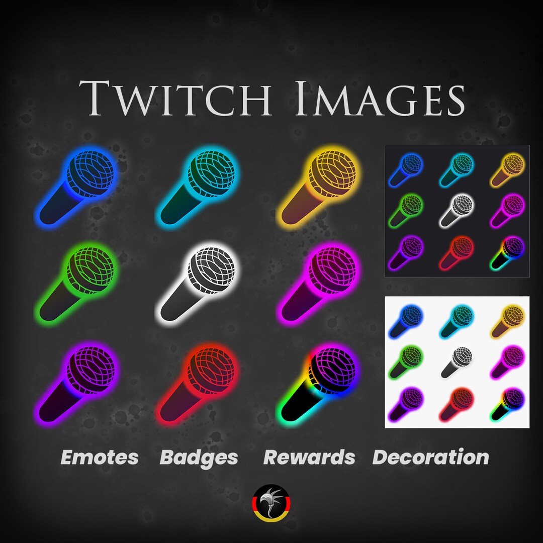Glowing Microphone | for Twitch Discord | as Badges Emotes Decoration ...