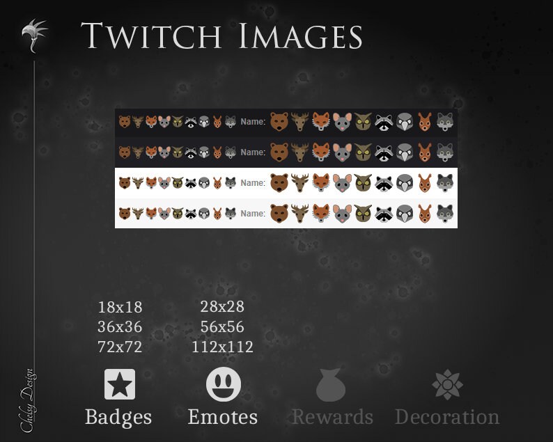 Flat Animal Heads Including Badge Flares | for Twitch Discord | as ...