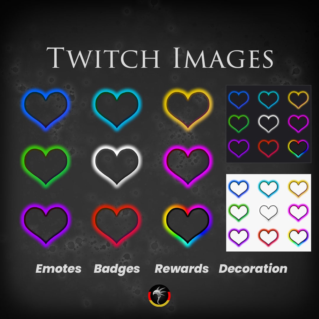 Glowing Hearts | for Twitch Discord | as Badges Emotes Decoration ...