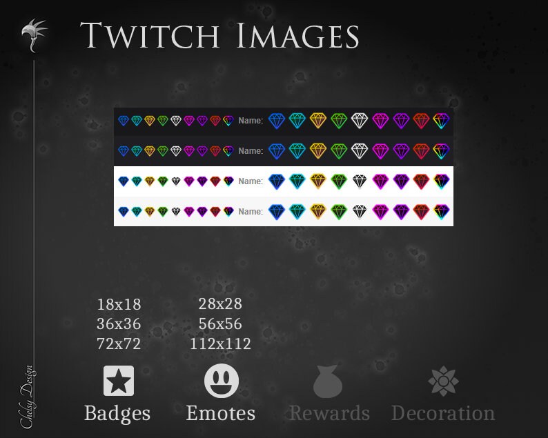 Glowing Diamond | for Twitch Discord | as Badges Emotes Decoration ...