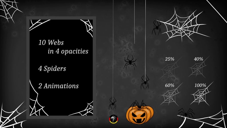 Spiders and Webs, Stream Decoration Kit - Etsy