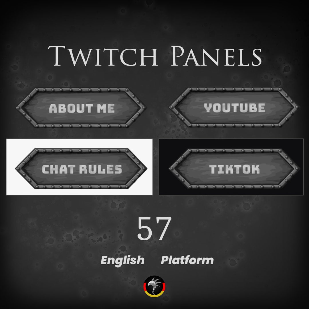 Metal Sign Twitch Panels | English Platform | for Streamer - Etsy