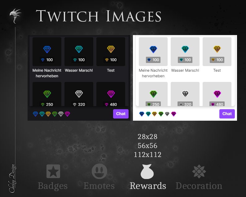 Glowing Diamond | for Twitch Discord | as Badges Emotes Decoration ...