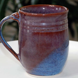 Handmade, Ceramic Purple and Blue Coffee Mug. Stoneware Tea Mug, Glazed ...