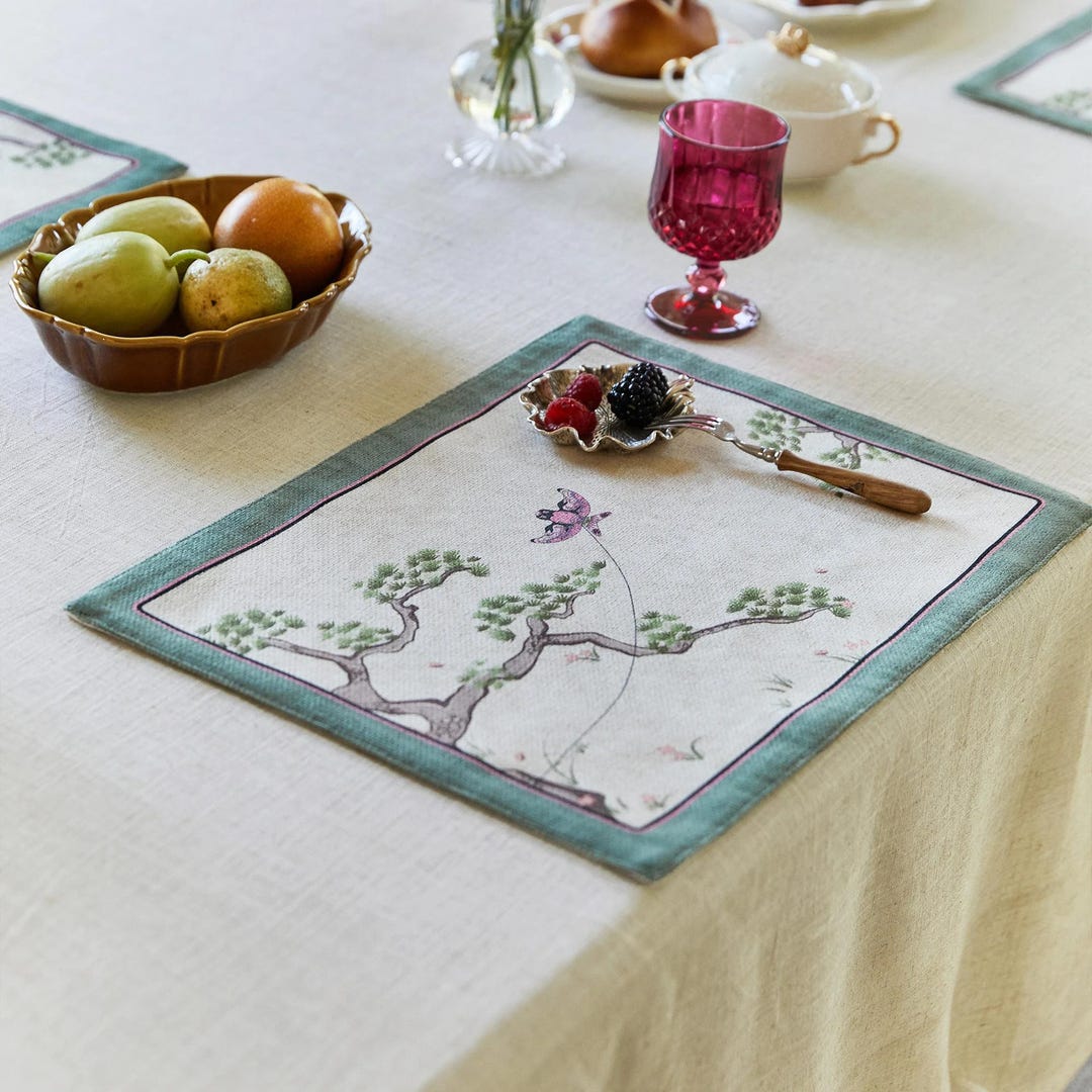Set of Four Pine Tree Pattern Table Placemats, Durable and Stylish ...