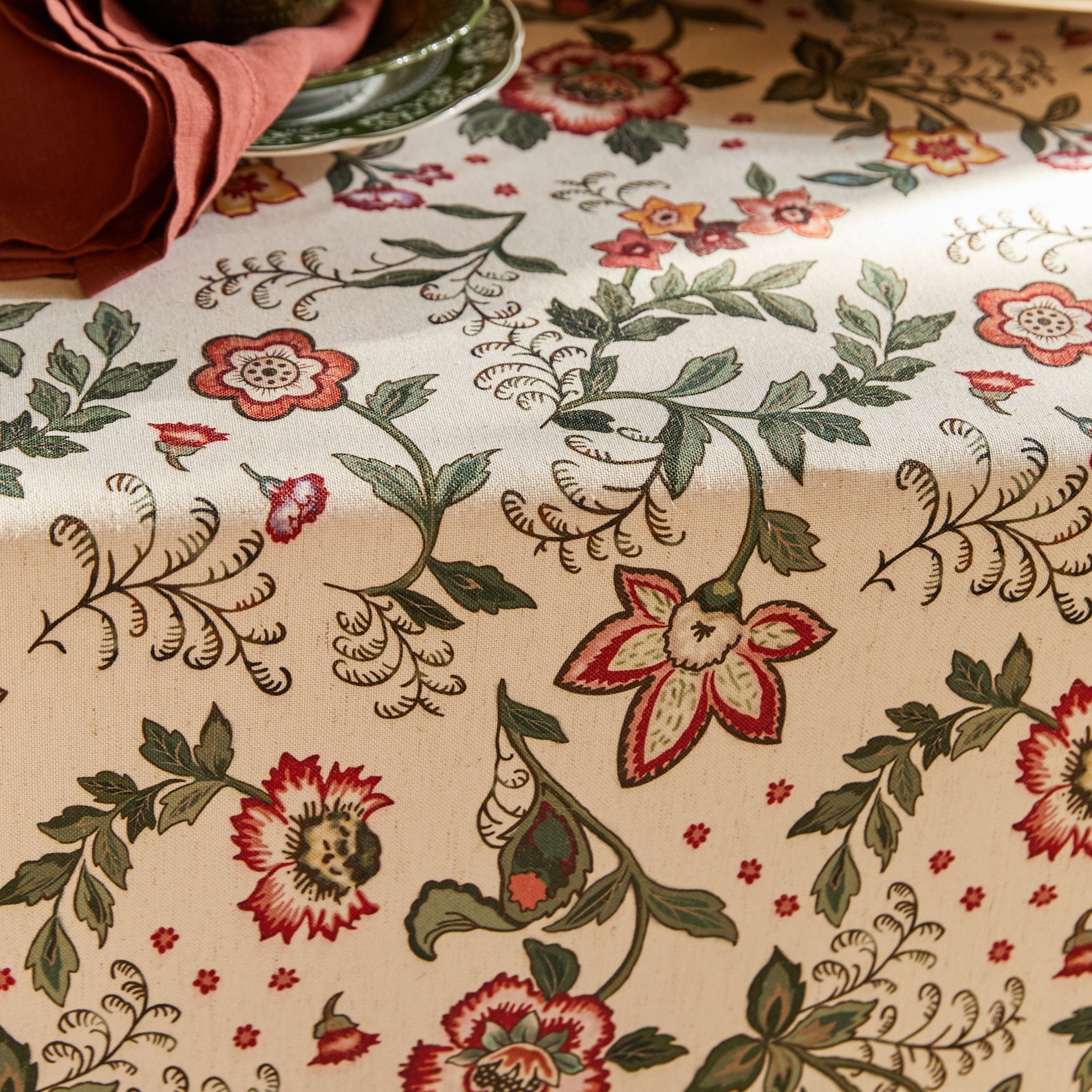 Retro Farmhouse Style Tablecloth Linen French Style Waterproof Fabric ...