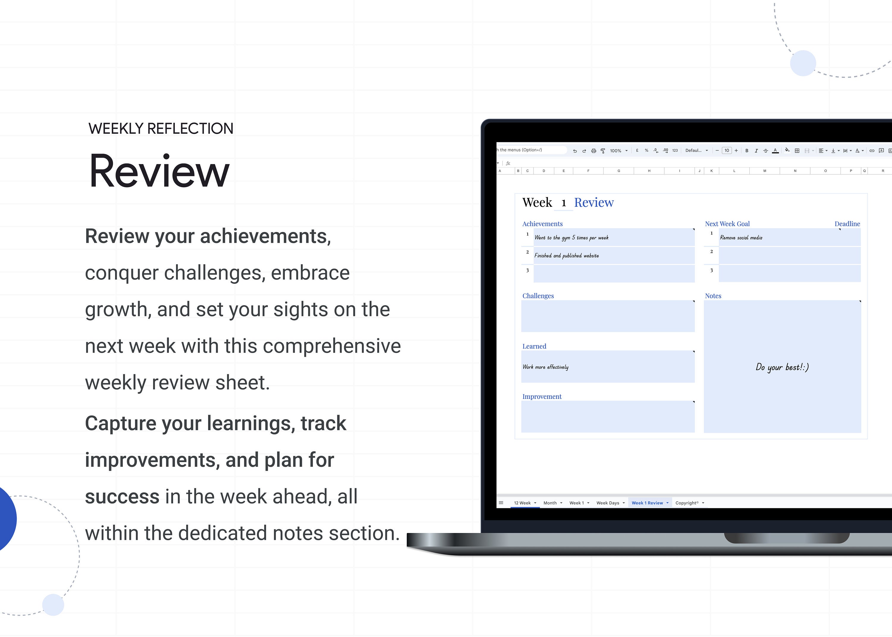 Ultimate 12 Week Success Planner Goal Setting Sheet Goal Planner Google ...