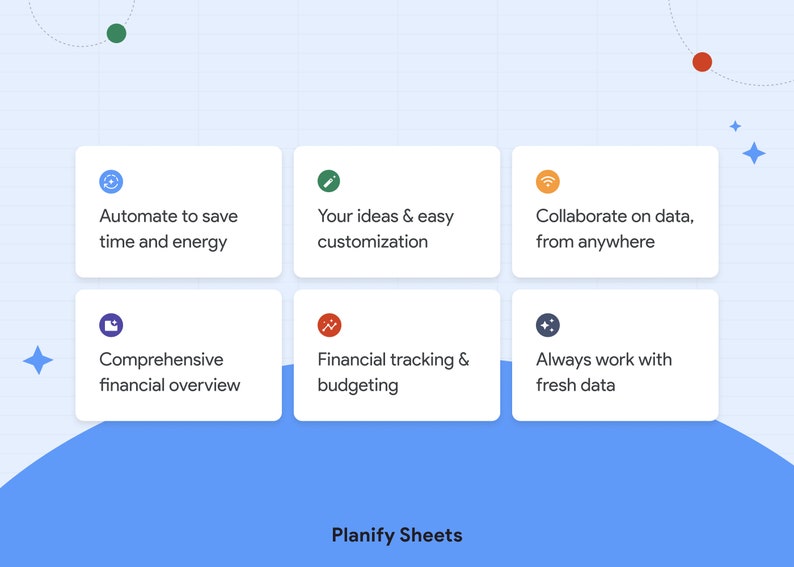 Monthly Budget Spreadsheet Template for Google Sheets Financial Planner ...