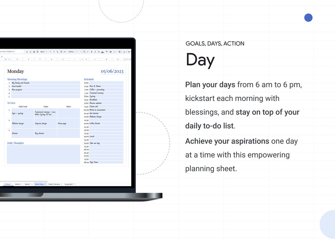 Ultimate 12 Week Success Planner Goal Setting Sheet Goal Planner Google ...