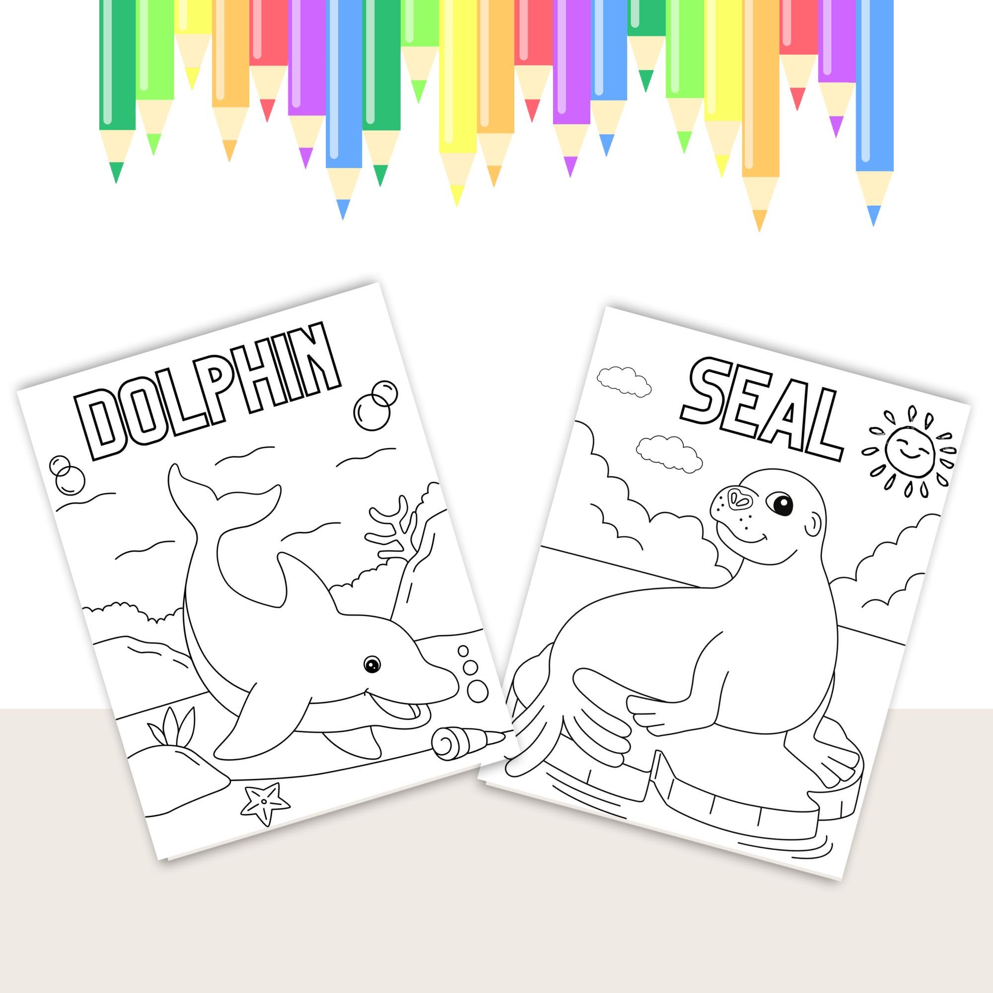 Libro para colorear para niños Animales / Paquete para - Etsy México