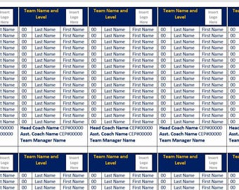 Sports Scoresheet Roster Label Word Template - With Light Orange Color ...