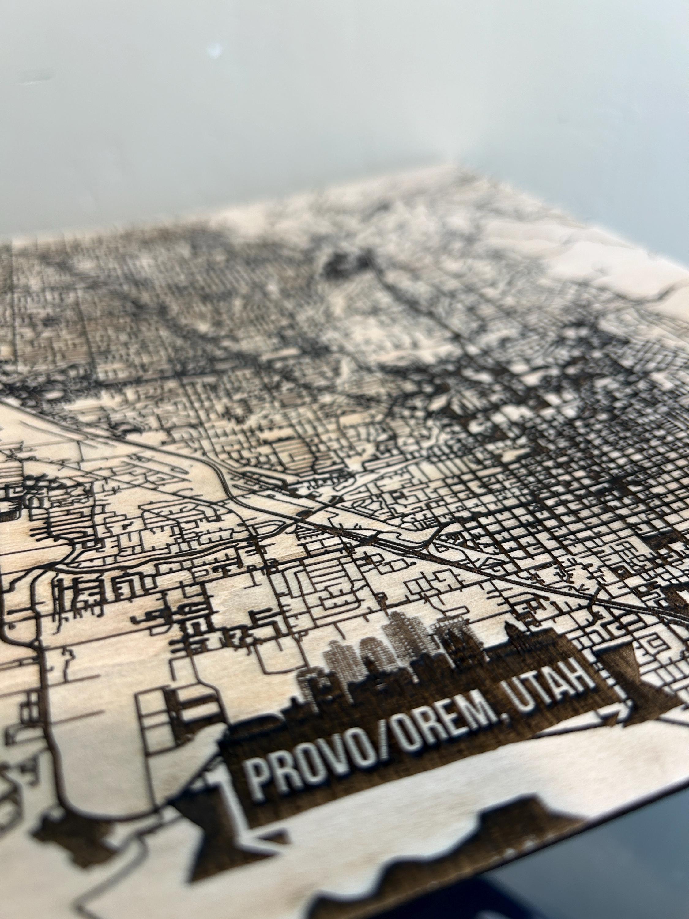 Custom City Street Map Laser-engraved on 10x10 Basswood - Etsy