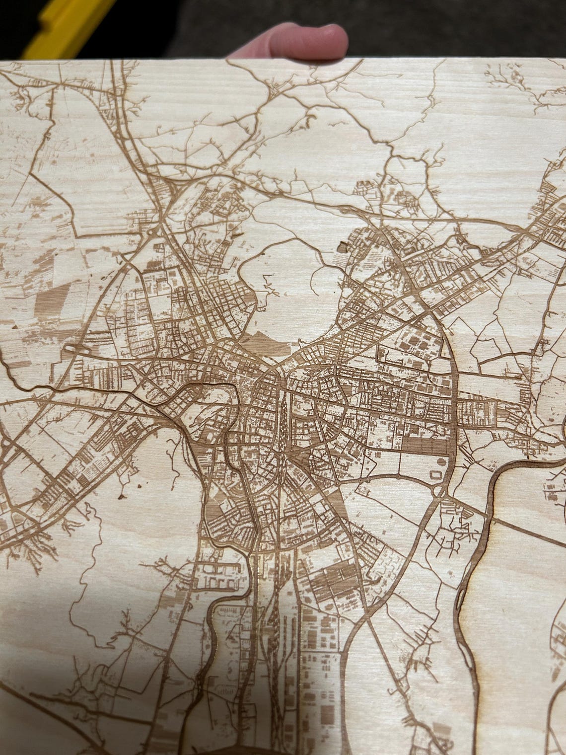 Custom City Street Map Laser-engraved on 10x10 Basswood - Etsy