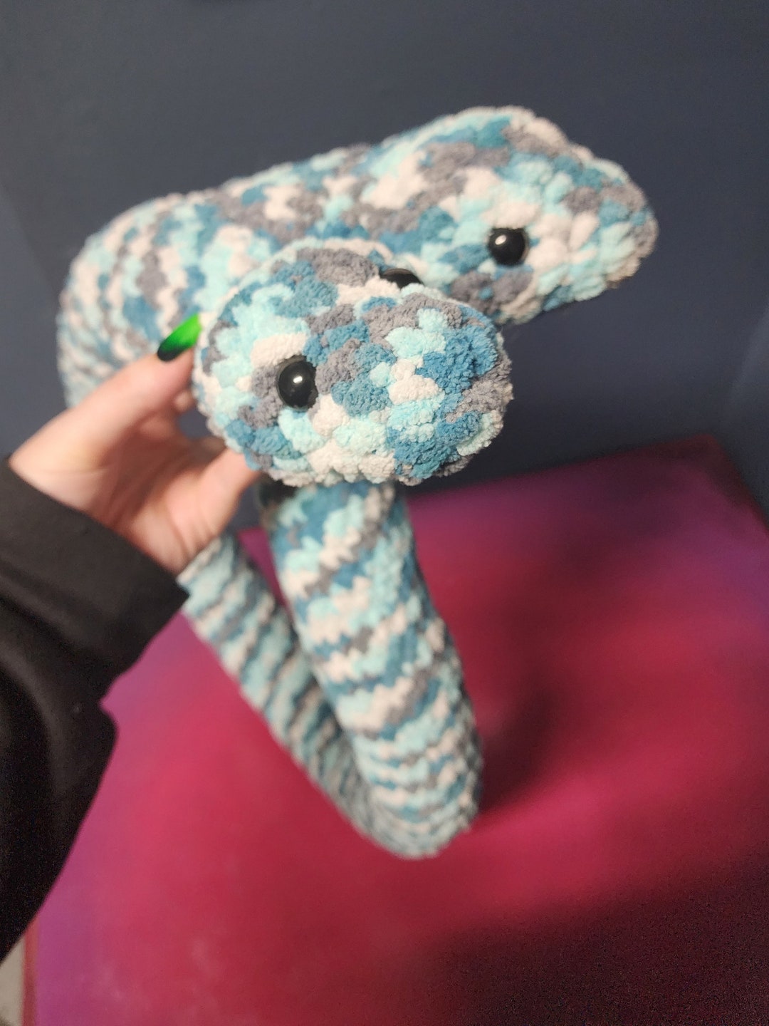 Double the Fun With a Two-headed Plush Amigurami Snake - Etsy