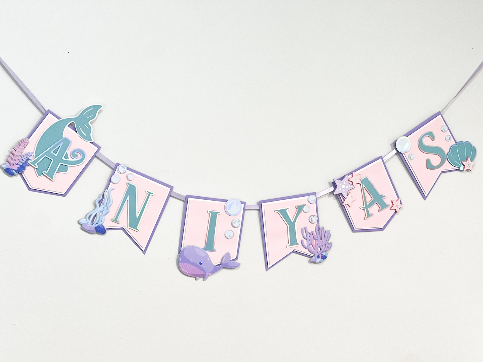 Mermaid Custom Banner for Birthday Girl Banner Under the Sea Party ...