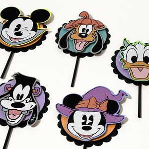 Mickey Halloween Party Decor Minnie and Mickey Halloween Cupcake Topper ...