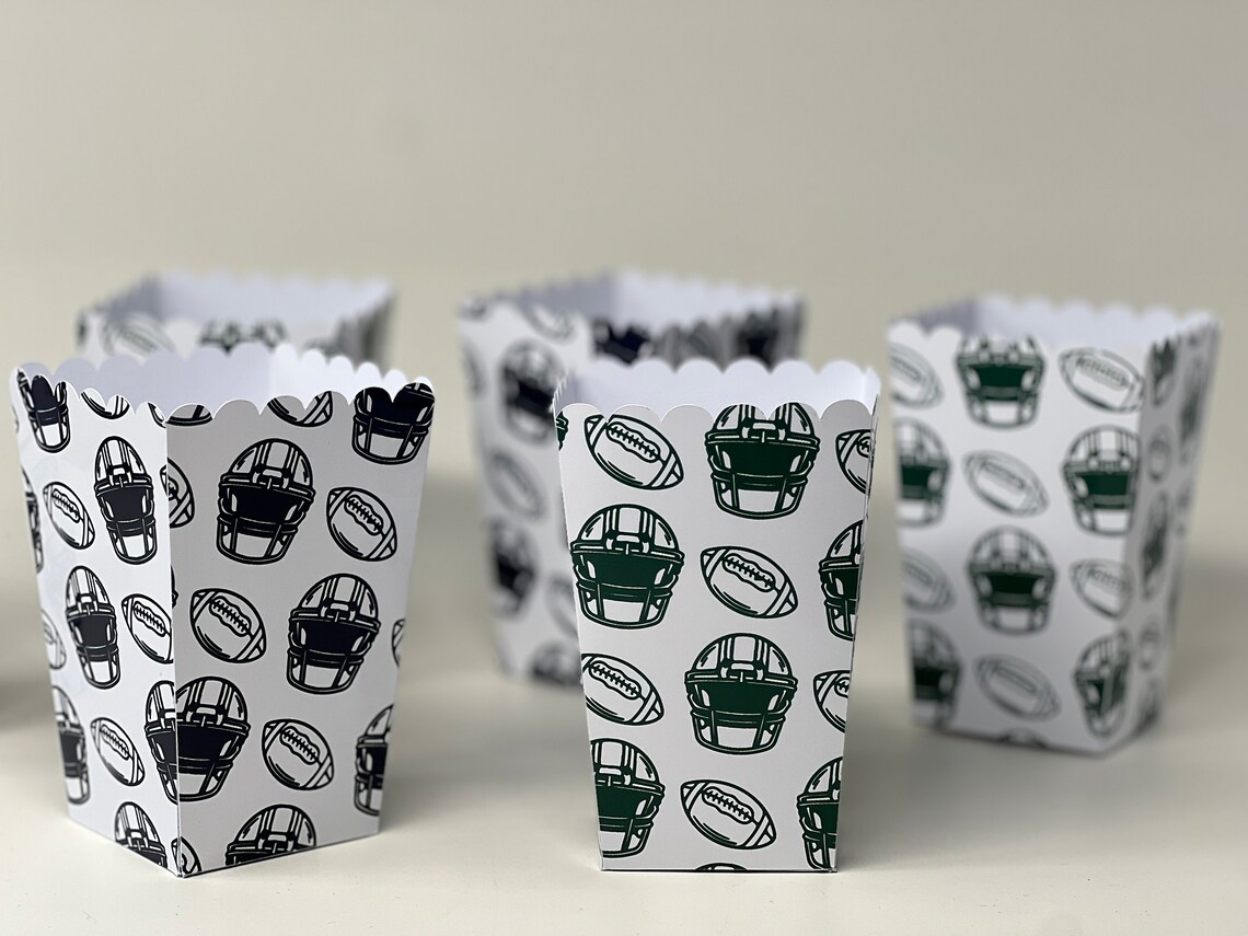 Football Popcorn Box for Party Favor Snack Mini Popcorn Cup Football ...