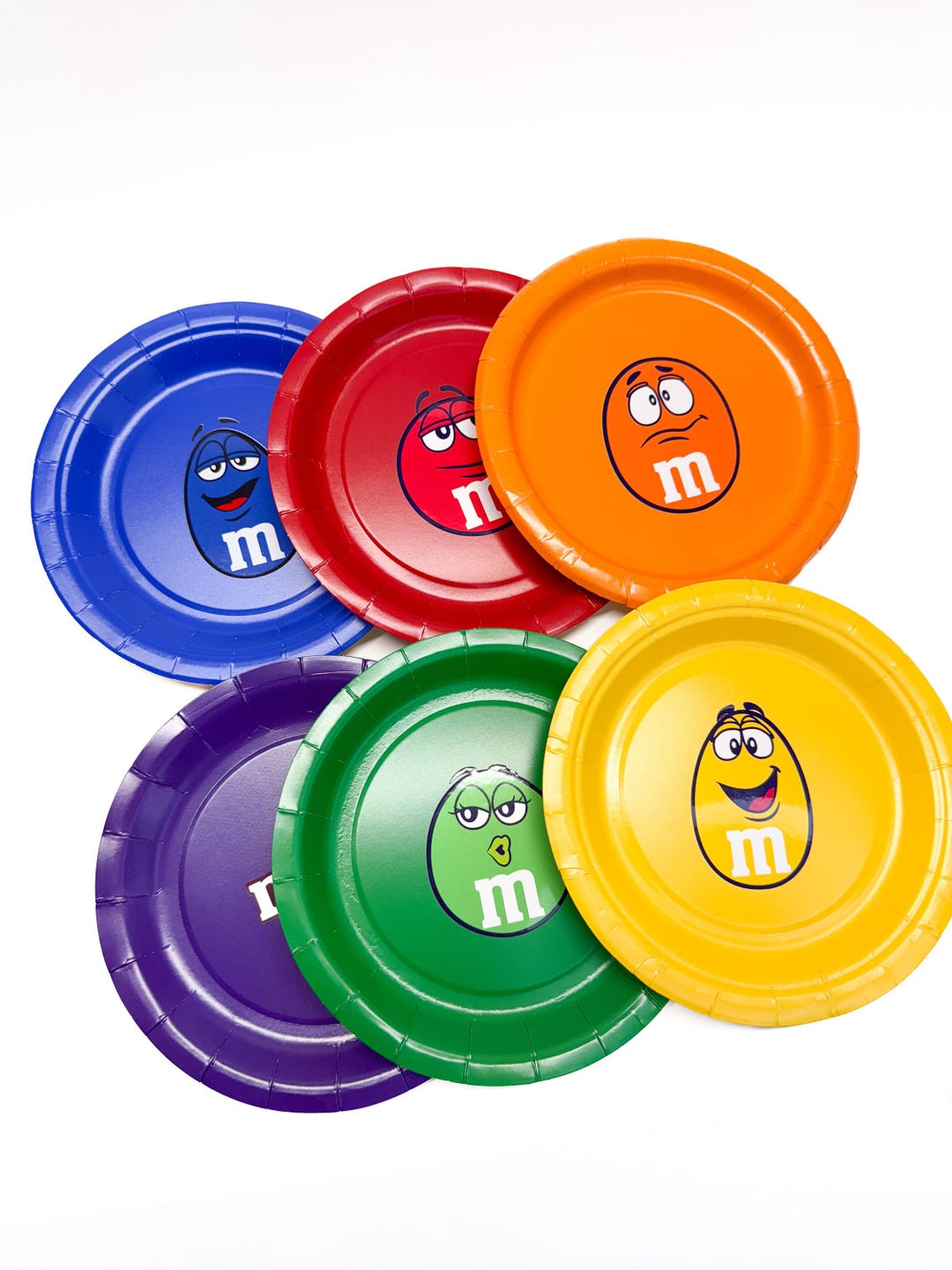 M&ms Birthday Paper Plate Colorful Party Plates With Mms Characters Set ...