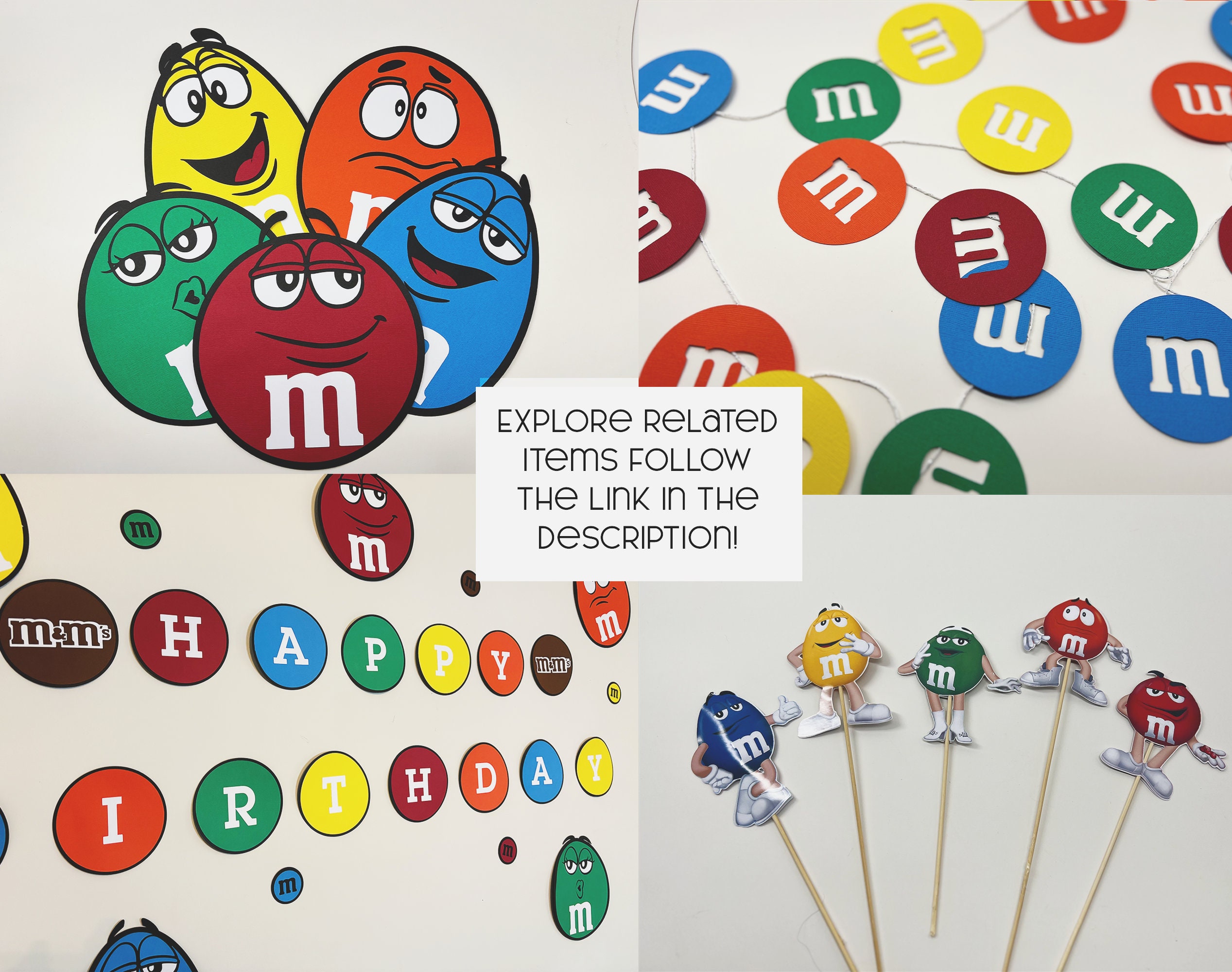 M&m's Centerpiece Sticks for Birthday Decor, M and Ms Characters ...