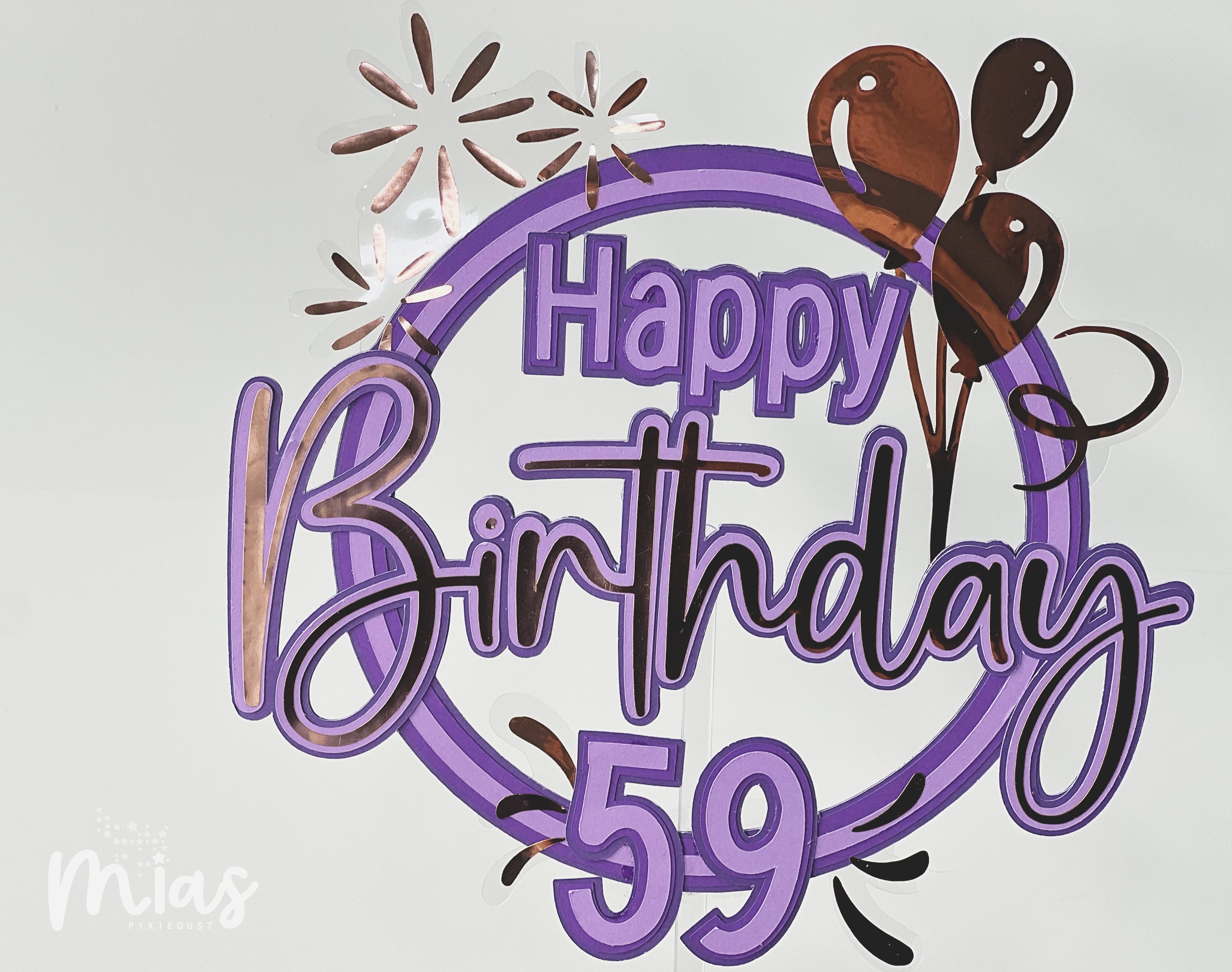 Happy Birthday Cake Topper Custom Age Cake Decoration Ballons, Happy ...