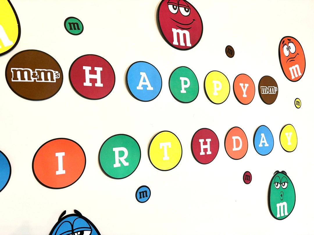 M&m’s Happy Birthday Banner for Party Decoration Candy M and Ms ...