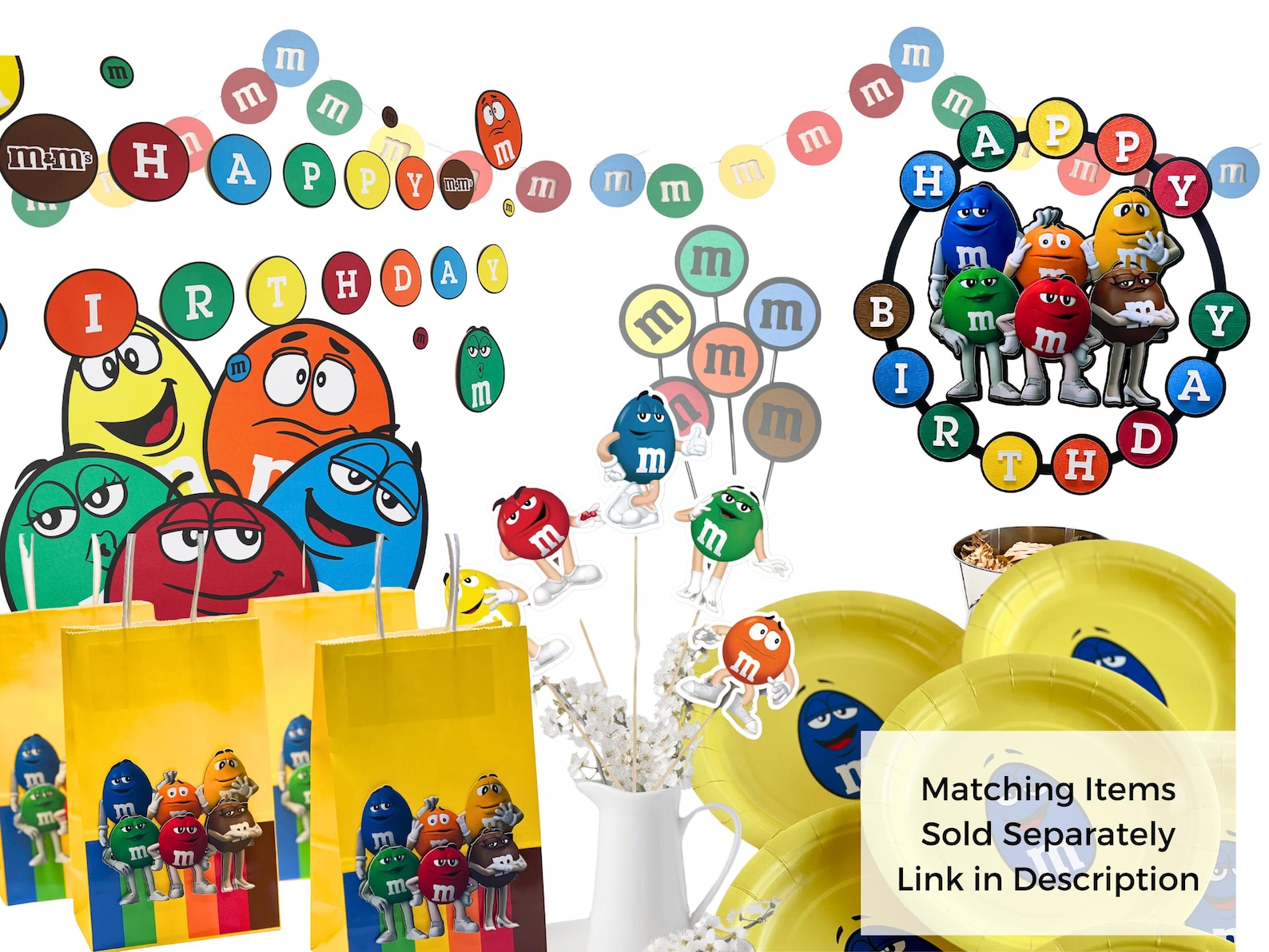 M&ms Party Decorations M and M Themed Party for Birthday Candy M and M ...