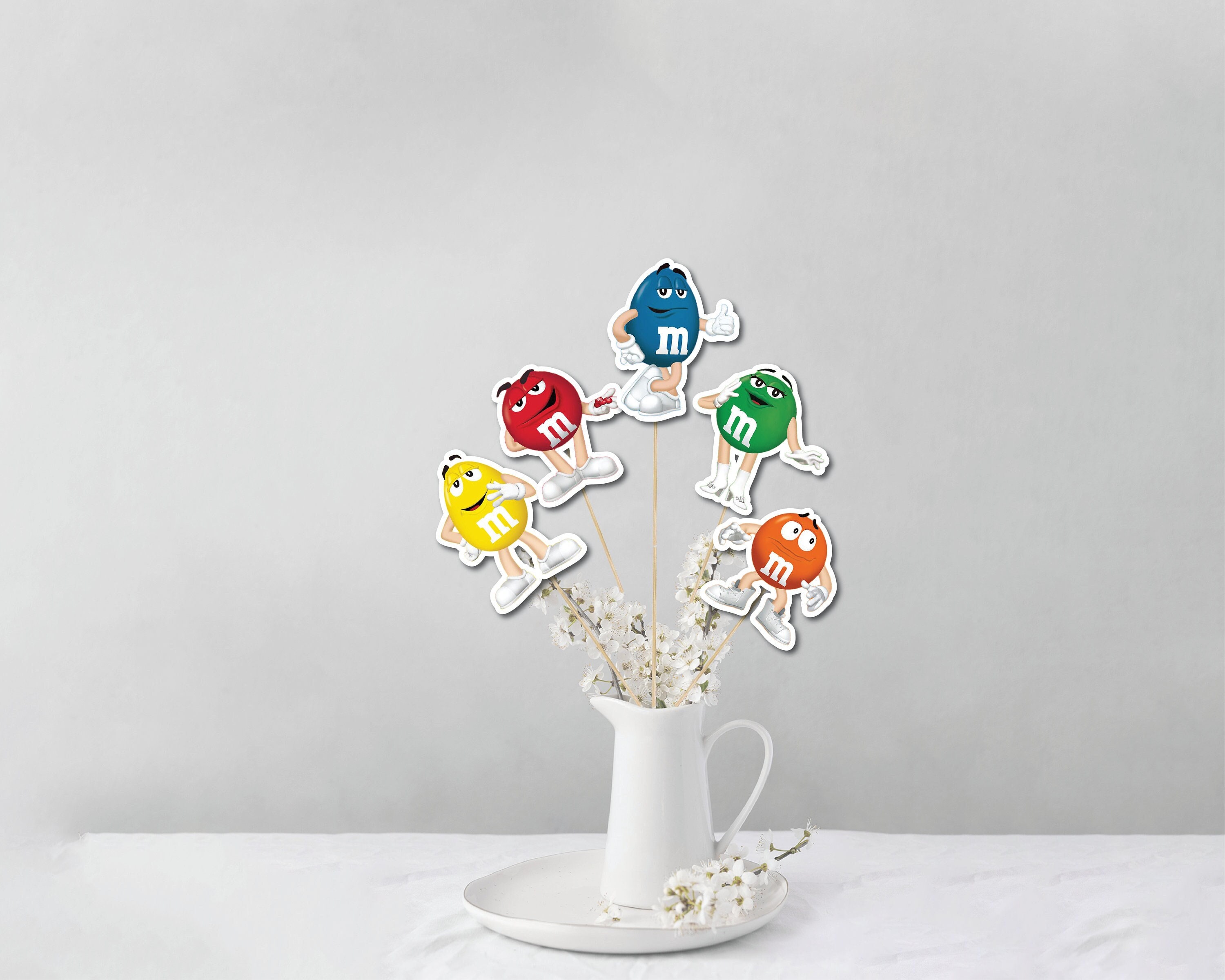 M&m's Centerpiece Sticks for Birthday Decor, M and Ms Characters ...