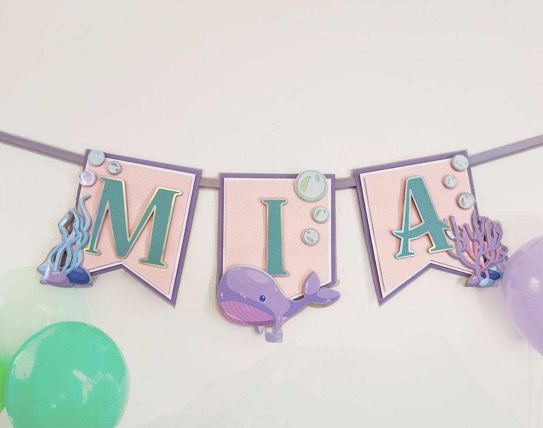 Mermaid Custom Banner for Birthday Girl Banner Under the Sea Party ...