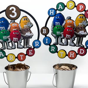M&ms Party Decoration M and M Cake Topper Candy Theme Party Decor Mms ...
