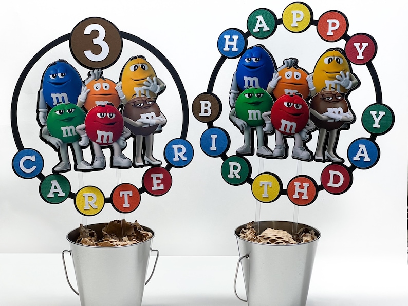 M&ms Party Decoration M and M Cake Topper Candy Theme Party Decor Mms ...