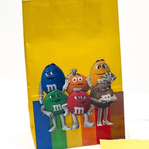 M&ms Favor Bags M and M Gift Bag for Guest Treat Bag M and M Theme ...