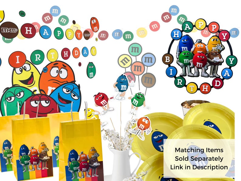 M&ms Party Decorations M and M Birthday Party Candy M Ms Centerpiece ...