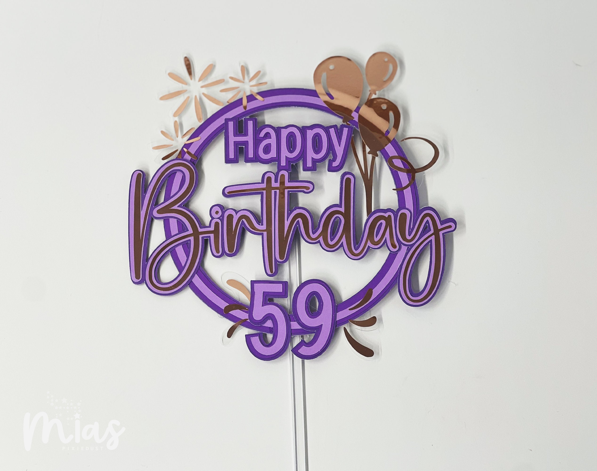 Happy Birthday Cake Topper Custom Age Cake Decoration Ballons, Happy ...
