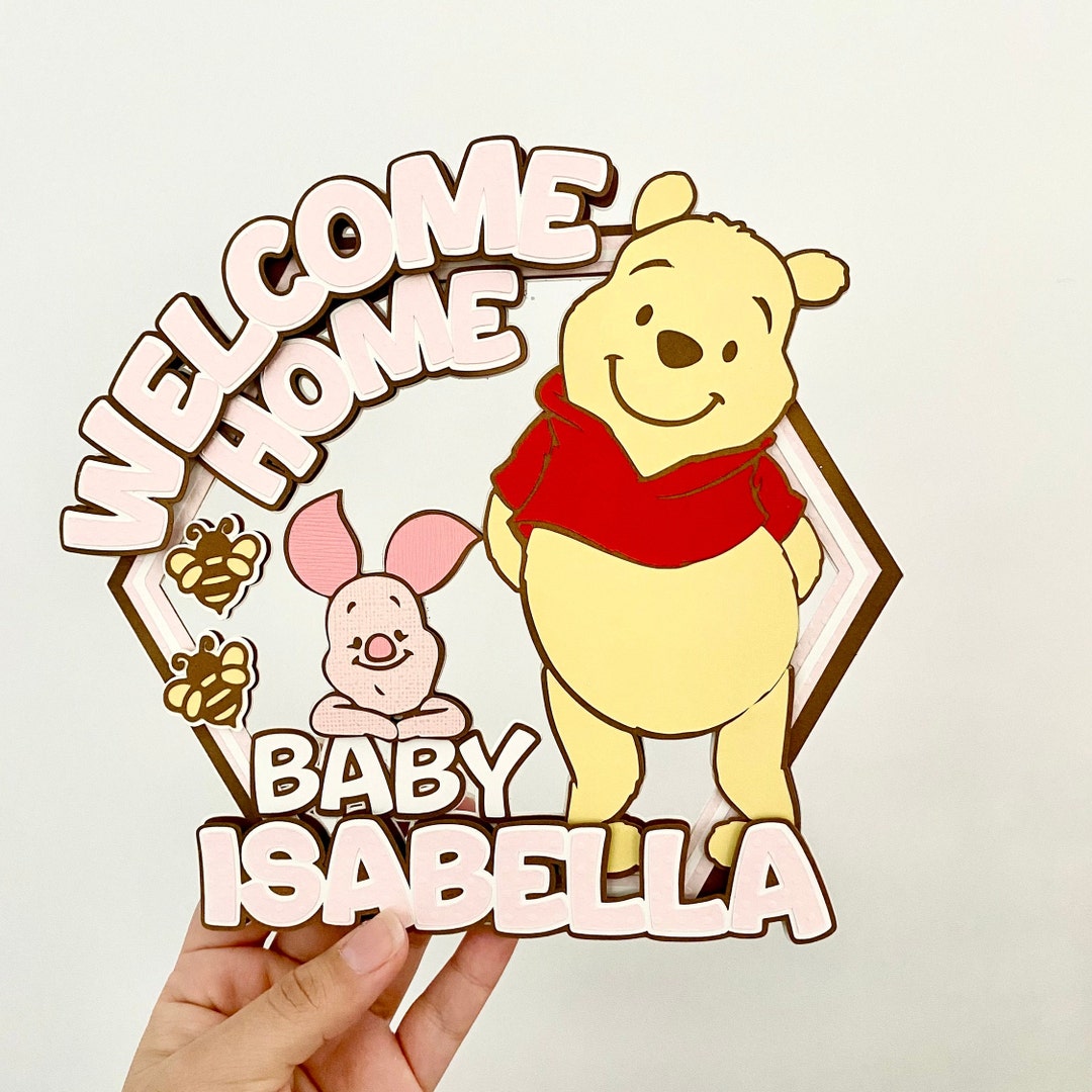 Winnie the Pooh Centerpiece Welcome Home Baby Sign Personalized Welcome ...