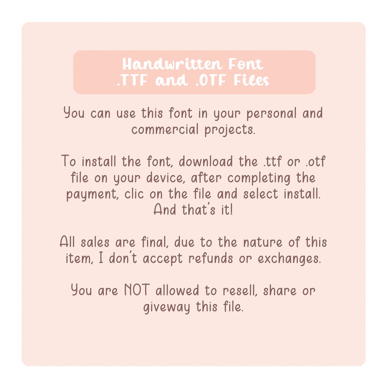 Handwritten Font, Doodle Font, Instant Download, Commercial License Included, TTF OTF File ...