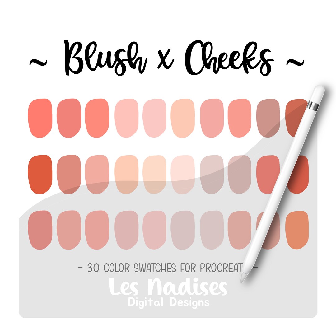 Procreate Color Palette, Blush & Cheeks, Color Swatches, Instant ...