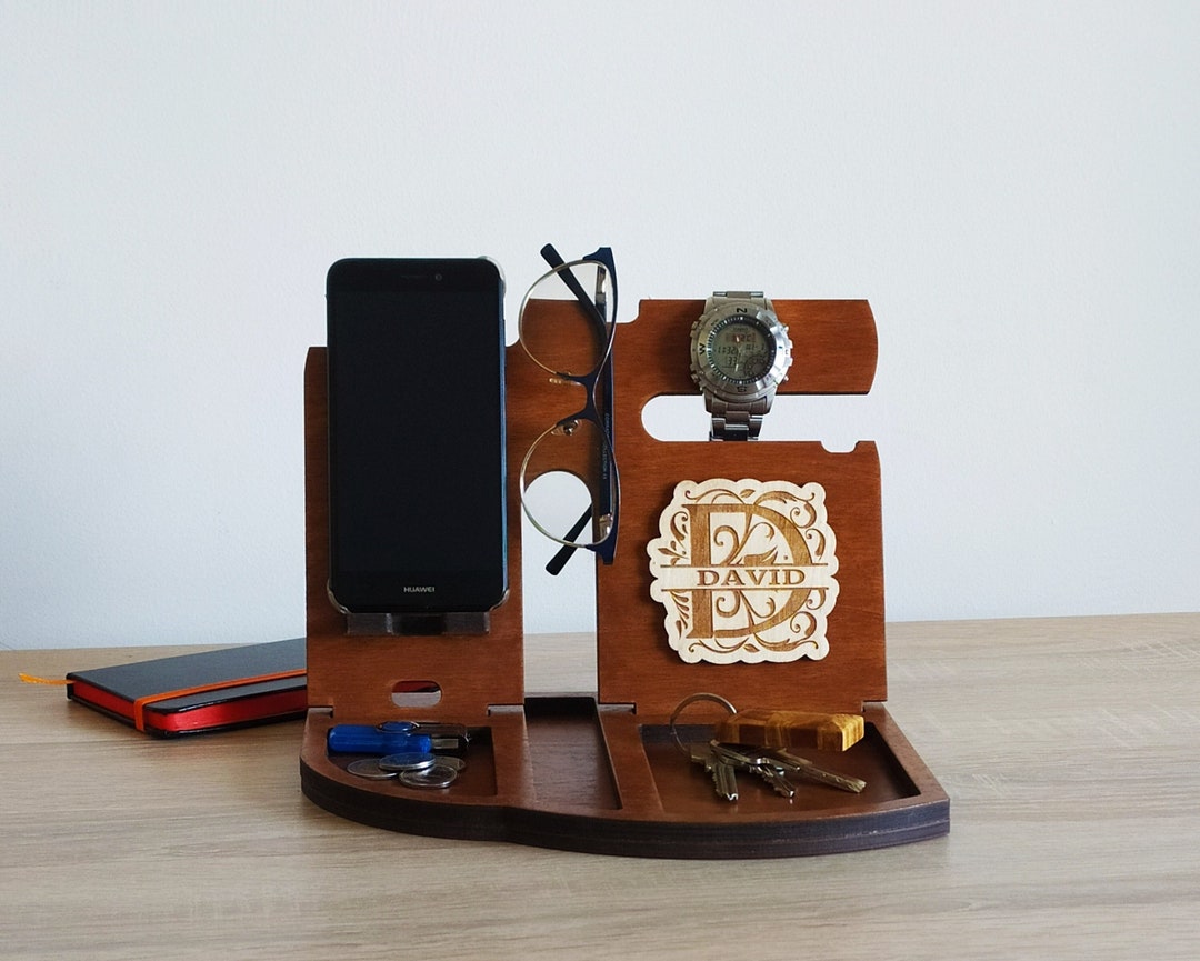 Wooden Docking Station, Boyfriend Gift, Personalized Gift, Desk ...
