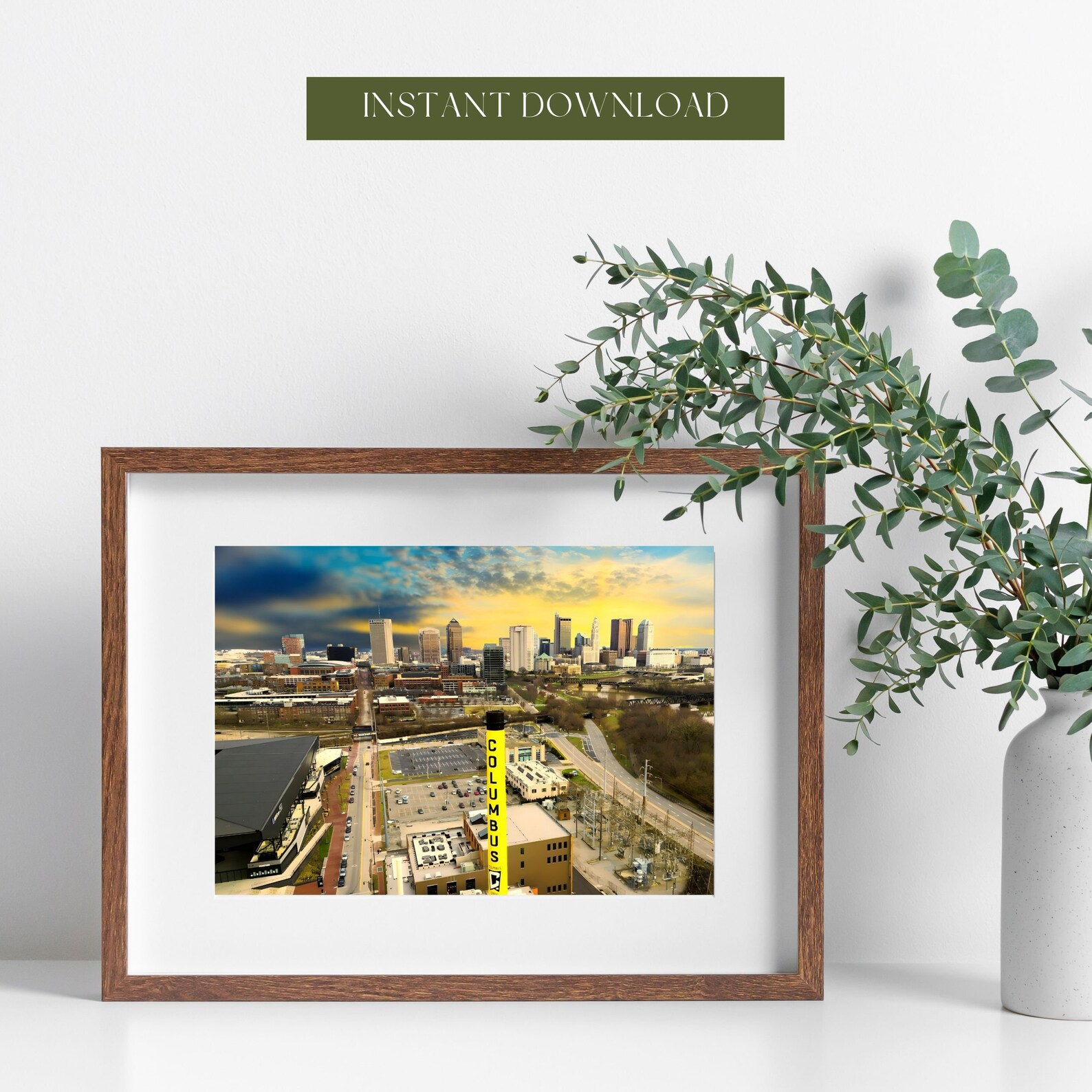 Columbus Skyline With Iconic Stack Tower - High-resolution Digital ...