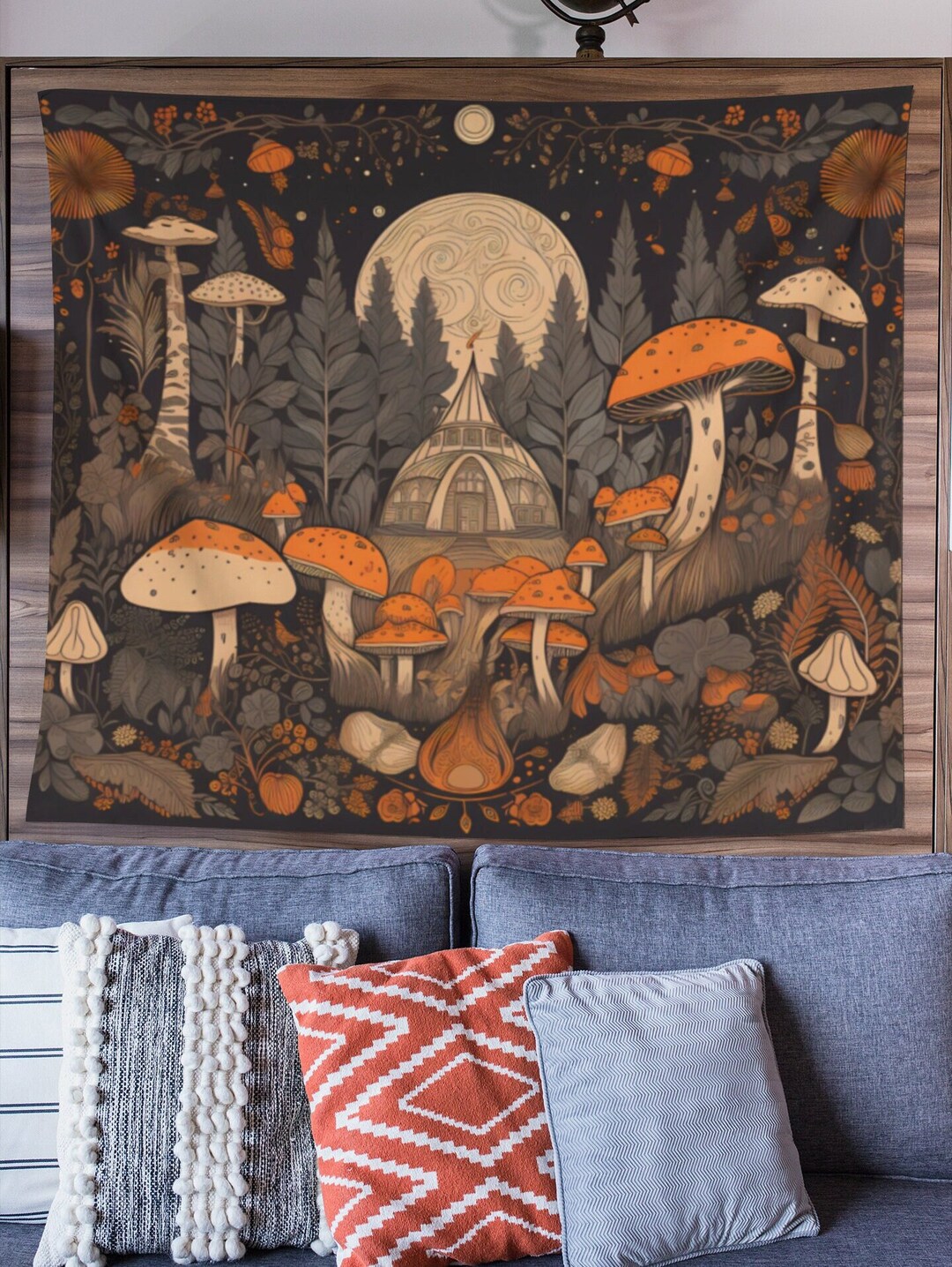 Mushroom Forest Tapestry Mushroom Nature Tapestry Perfect for College ...