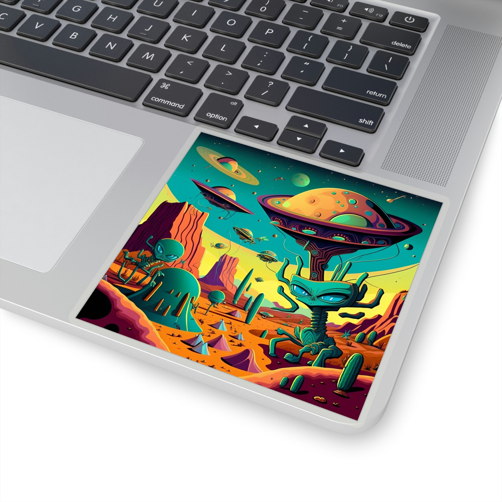 UFO Sticker, Celestial Alien Party - Etsy