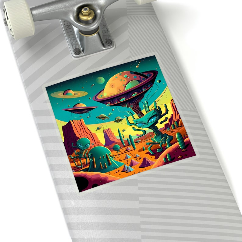 UFO Sticker, Celestial Alien Party - Etsy