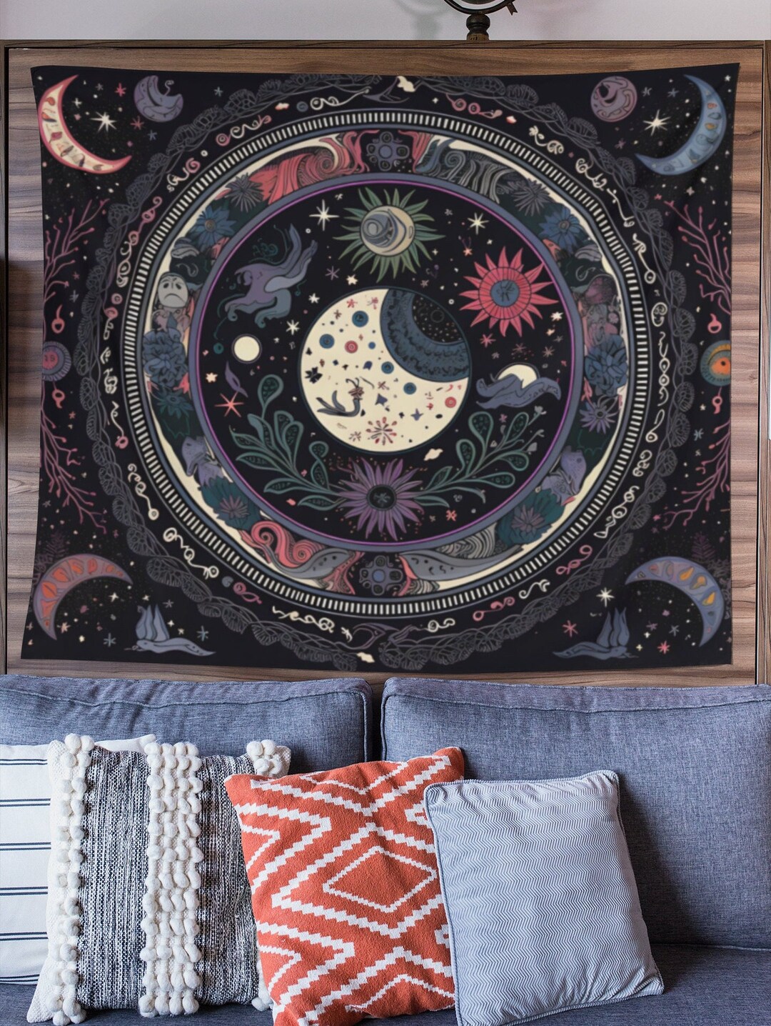 Celestial Moon Tapestry Mystical Space Wall Decor Moon Wall Art - Etsy